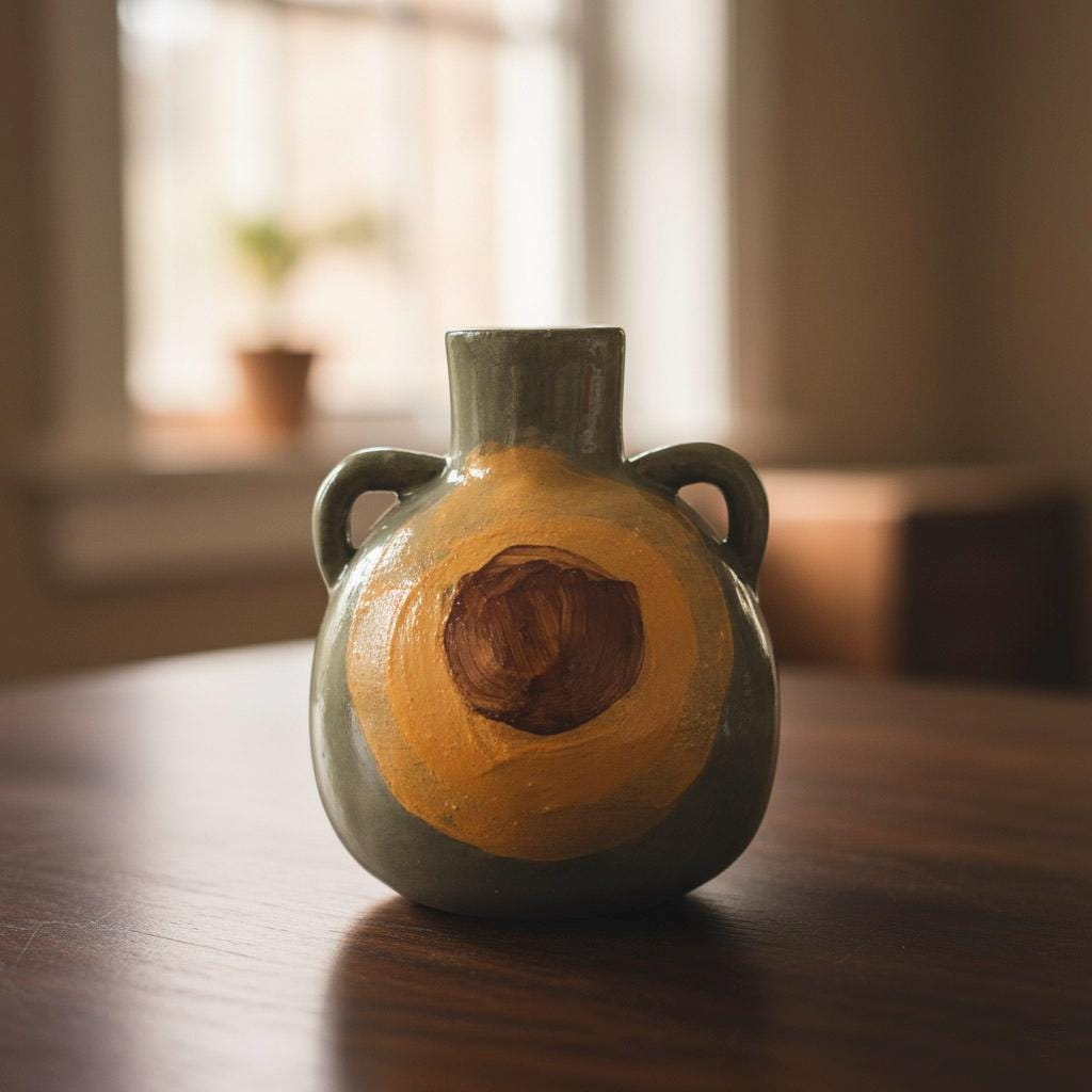 Handcrafted Ceramic Vase: Double-handle Boho Decor, Earthy Tones - Etsy