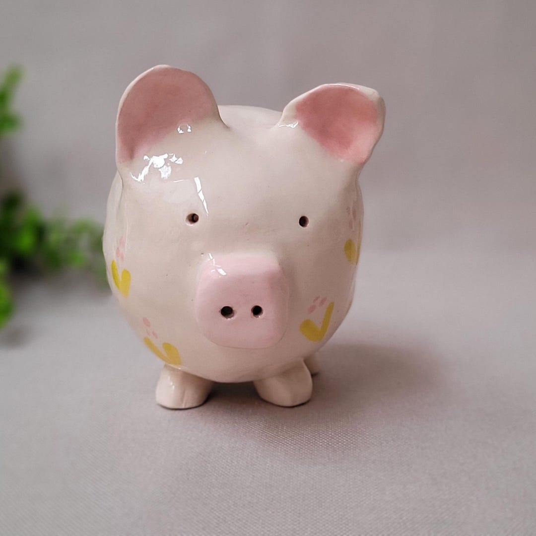 Ceramic Pig Figurine, Handmade Pink Ceramic Sculpture - Etsy