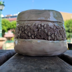 Handmade Ceramic Pot With Textured Design - Unique Vase or Planter for ...
