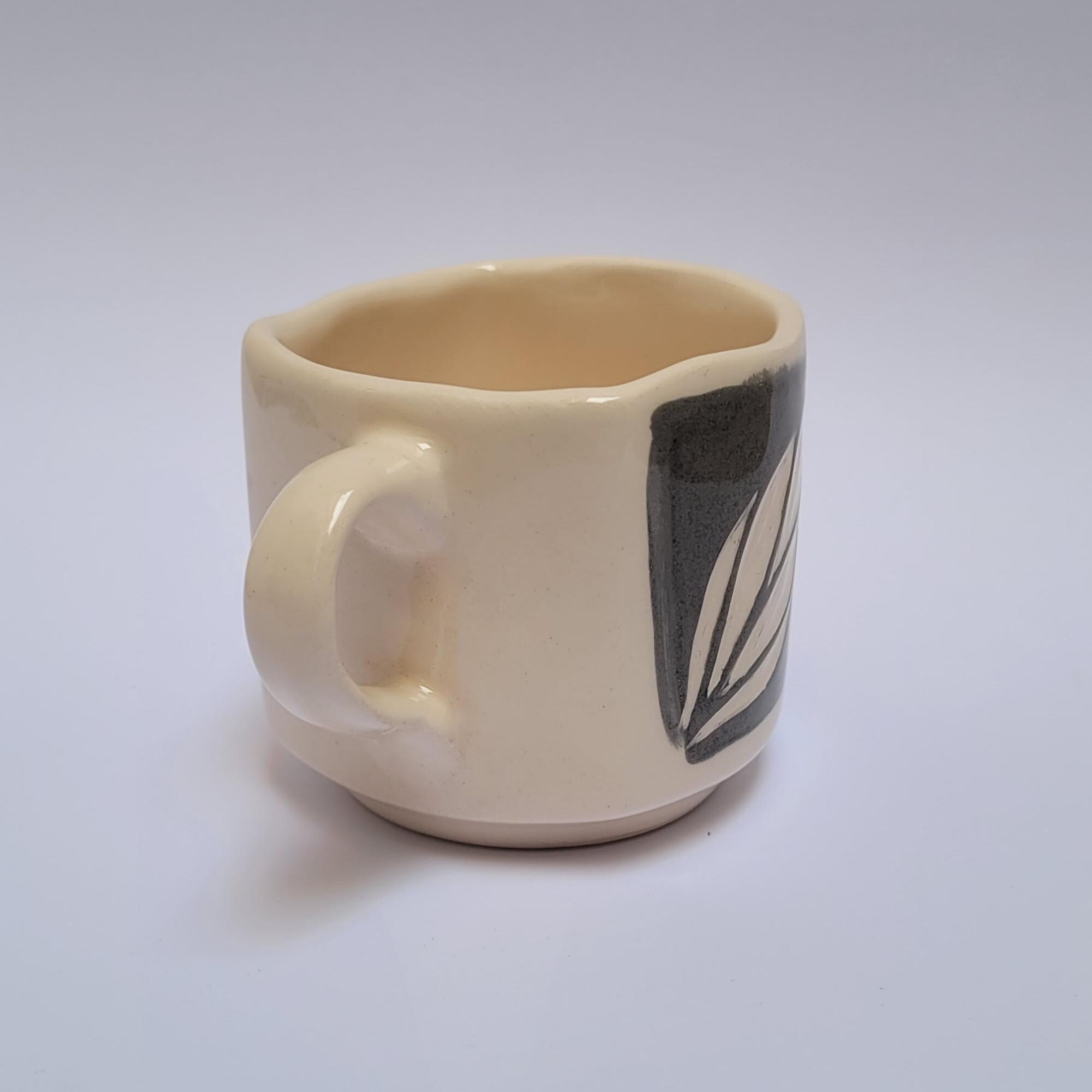 Handmade Leaf Patterned Ceramic Mug, Special Gift for Coffee and Tea ...