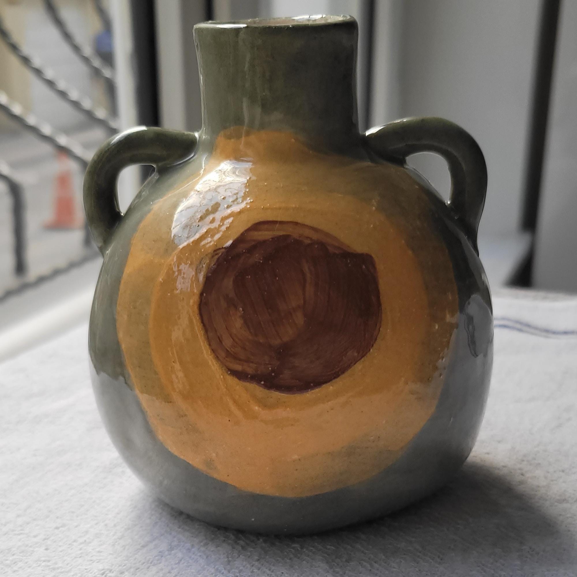 Handcrafted Ceramic Vase: Double-handle Boho Decor, Earthy Tones - Etsy
