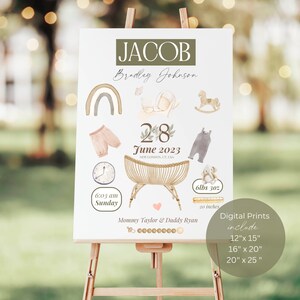 New Born Birth Stats New Baby Girl Gift New Baby Poster Personalised ...