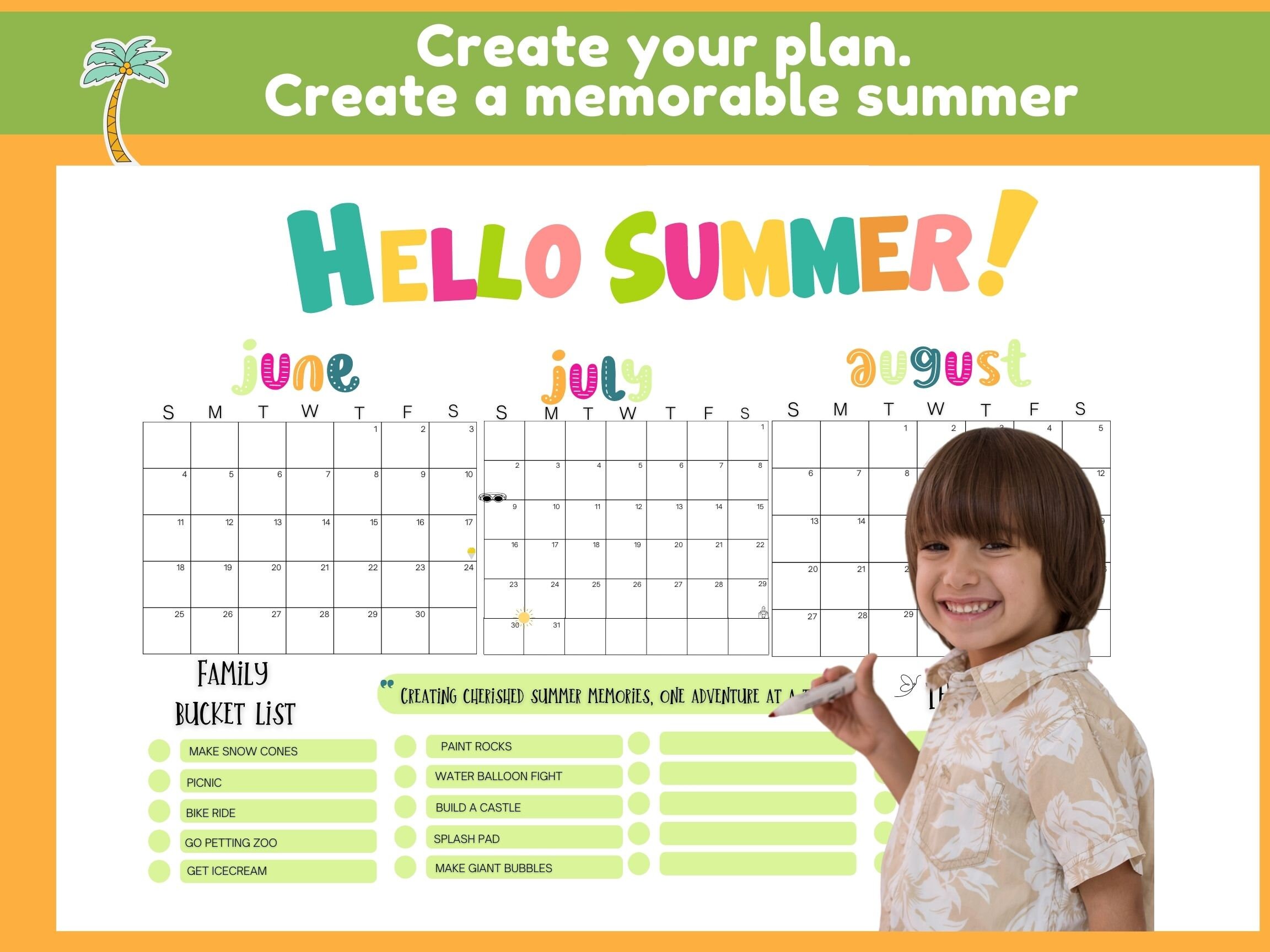 Large Poster Summer Countdown Calendar Poster 2023 PRINTED - Etsy