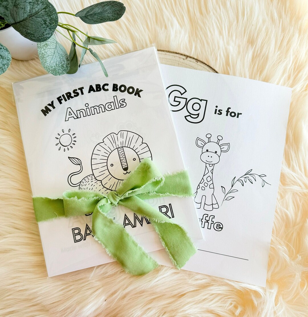 My First ABC Book Printable Baby Shower Game First Birthday Animal ...