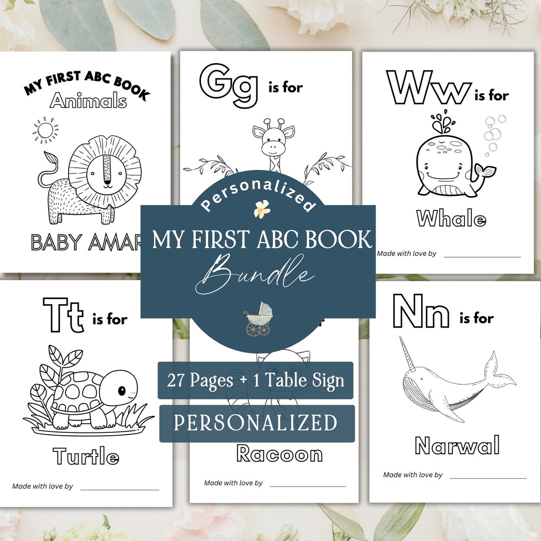 Baby Shower Games Printable 1st Coloring Book Instant Download Animal ...