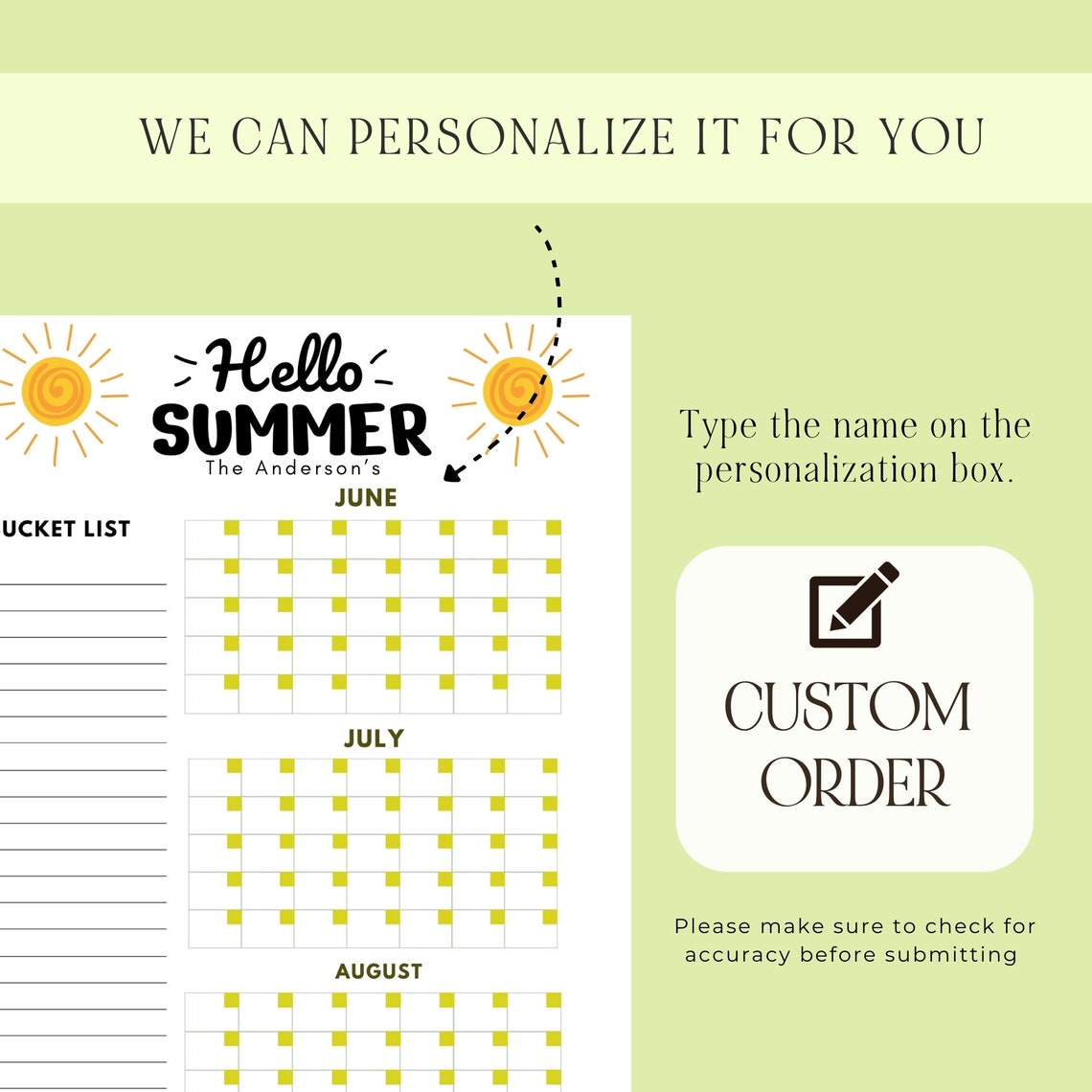 Summer Bucket List Calendar 2024: Kids' Activity Planner (PDF or ...