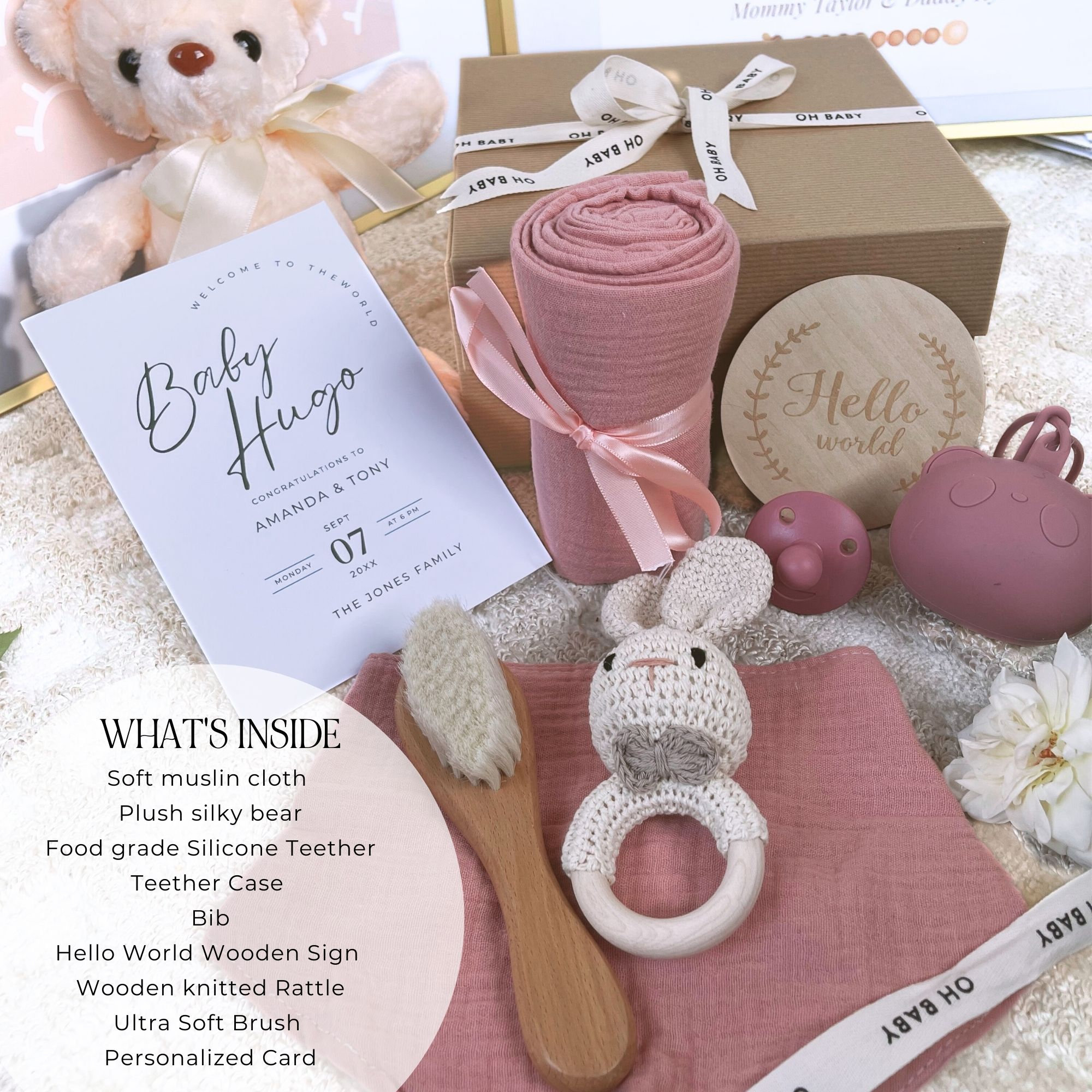 New Born Gift Basket Unisex Gift Set for New Parents Baby Sibling Gift ...