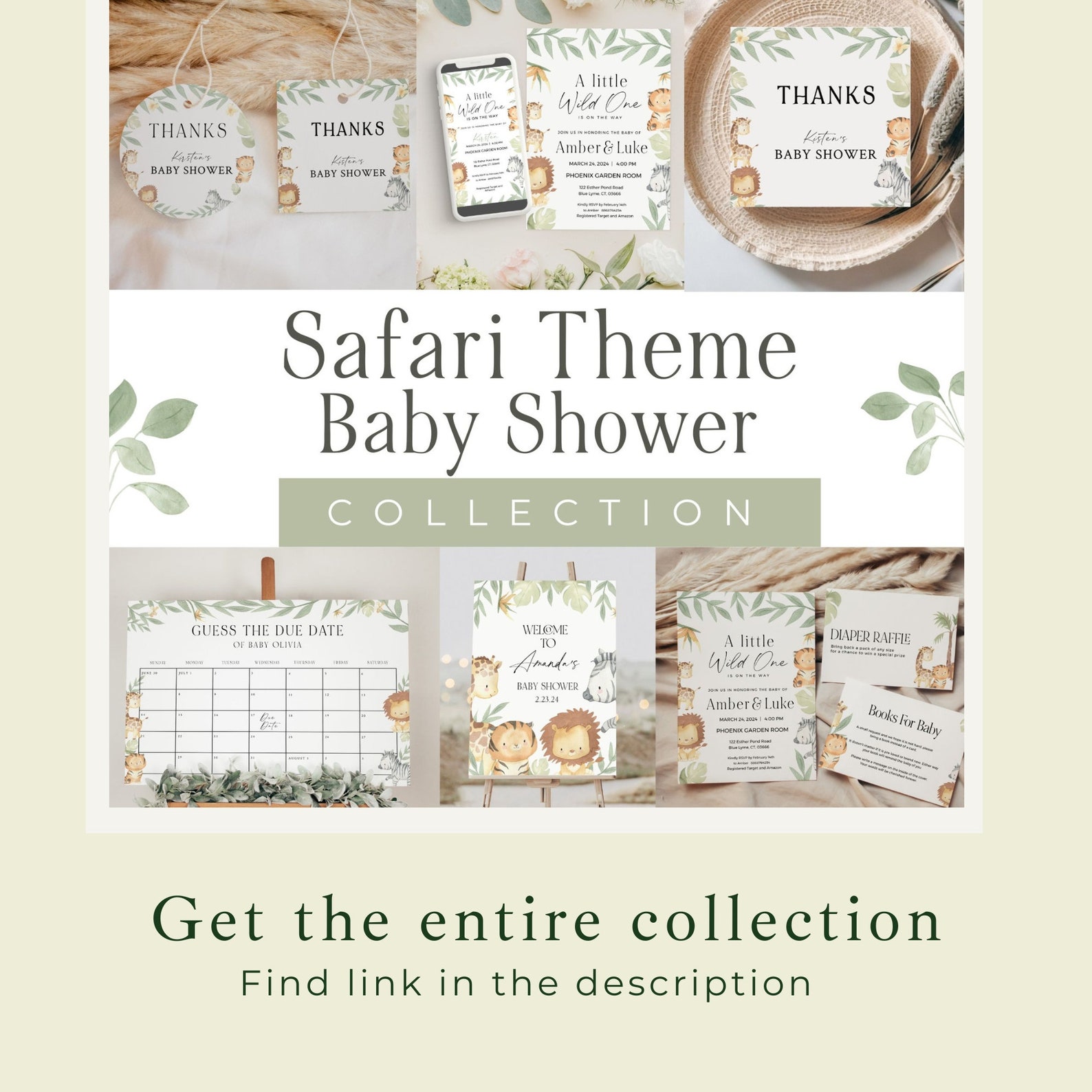 Animal Cracker Sign Baby Shower Game Printable Baby Boy Birthday Table ...