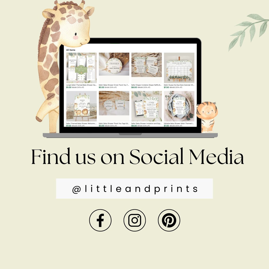 Animal Cracker Sign Baby Shower Game Printable Baby Boy Birthday Table ...