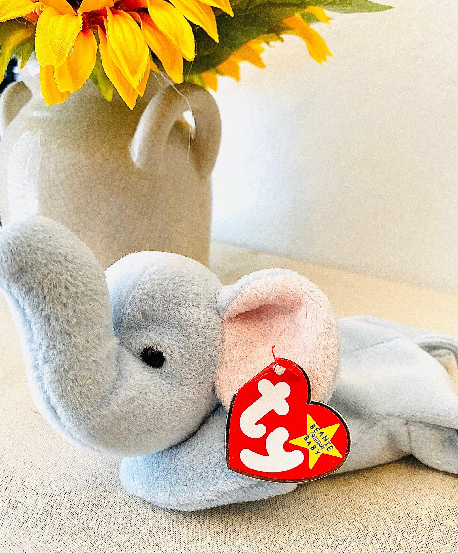 Vintage Beanie Baby Peanut the Elephant Light Blue Version Mint ...