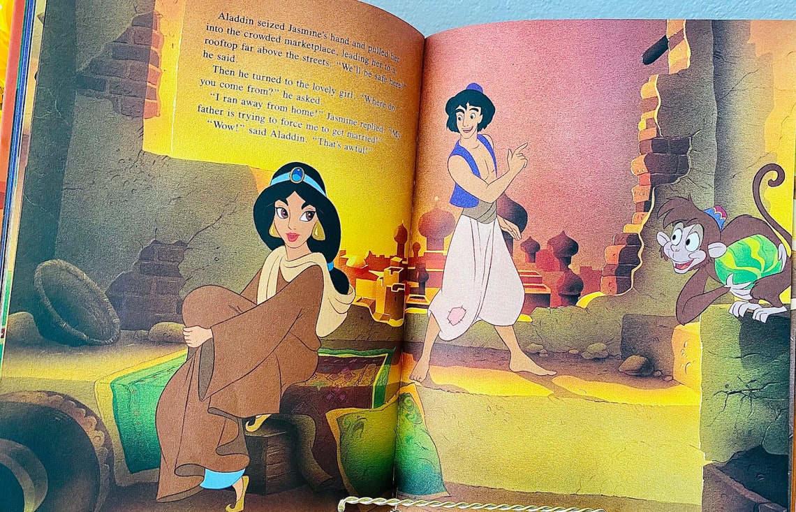 Vintage Disney's Aladdin Classic Series Illustrated Book Vintage ...
