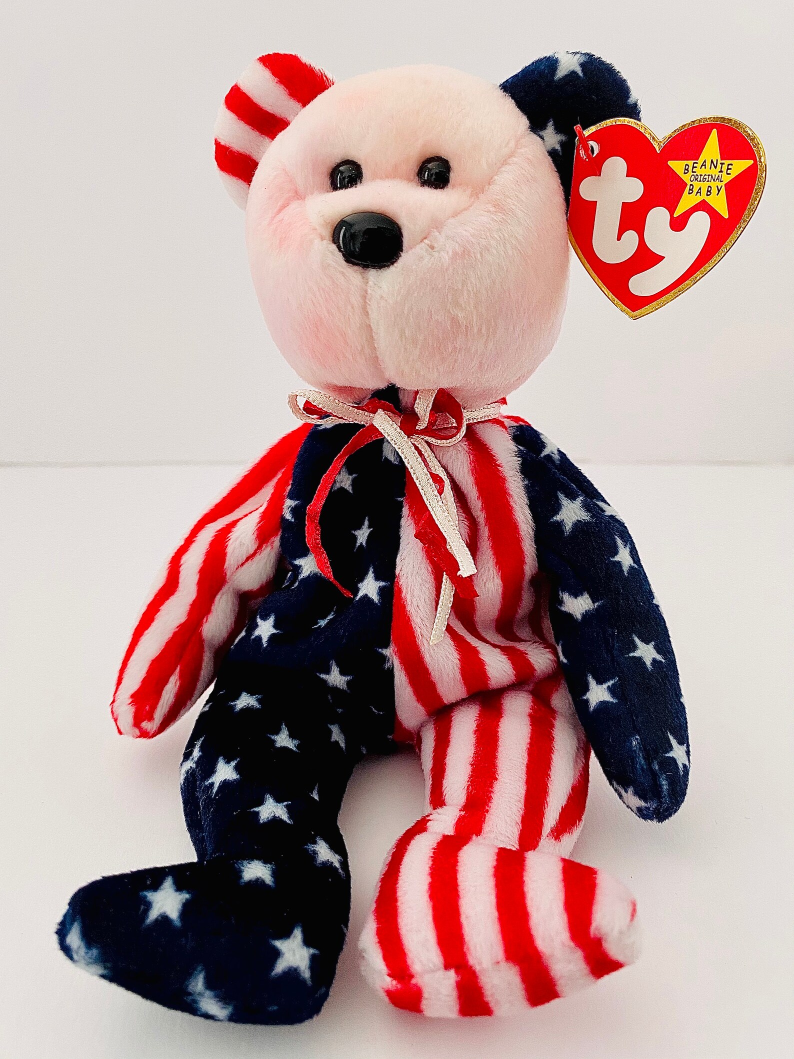 Vintage Spangle the Bear Beanie Baby 1999 vintage Pink Face Version ...