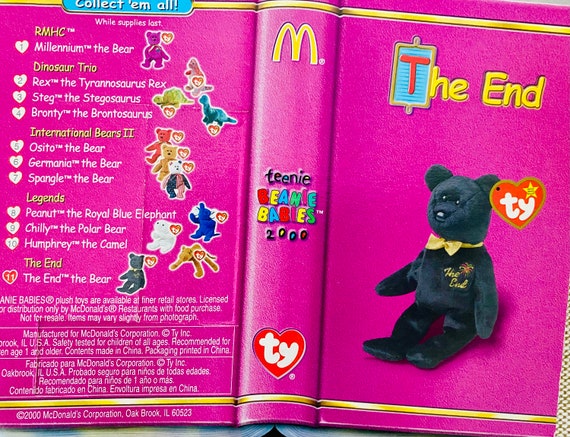 Vintage Teenie Beanie Baby The End RARE McDonald s Special Edition Bear TY