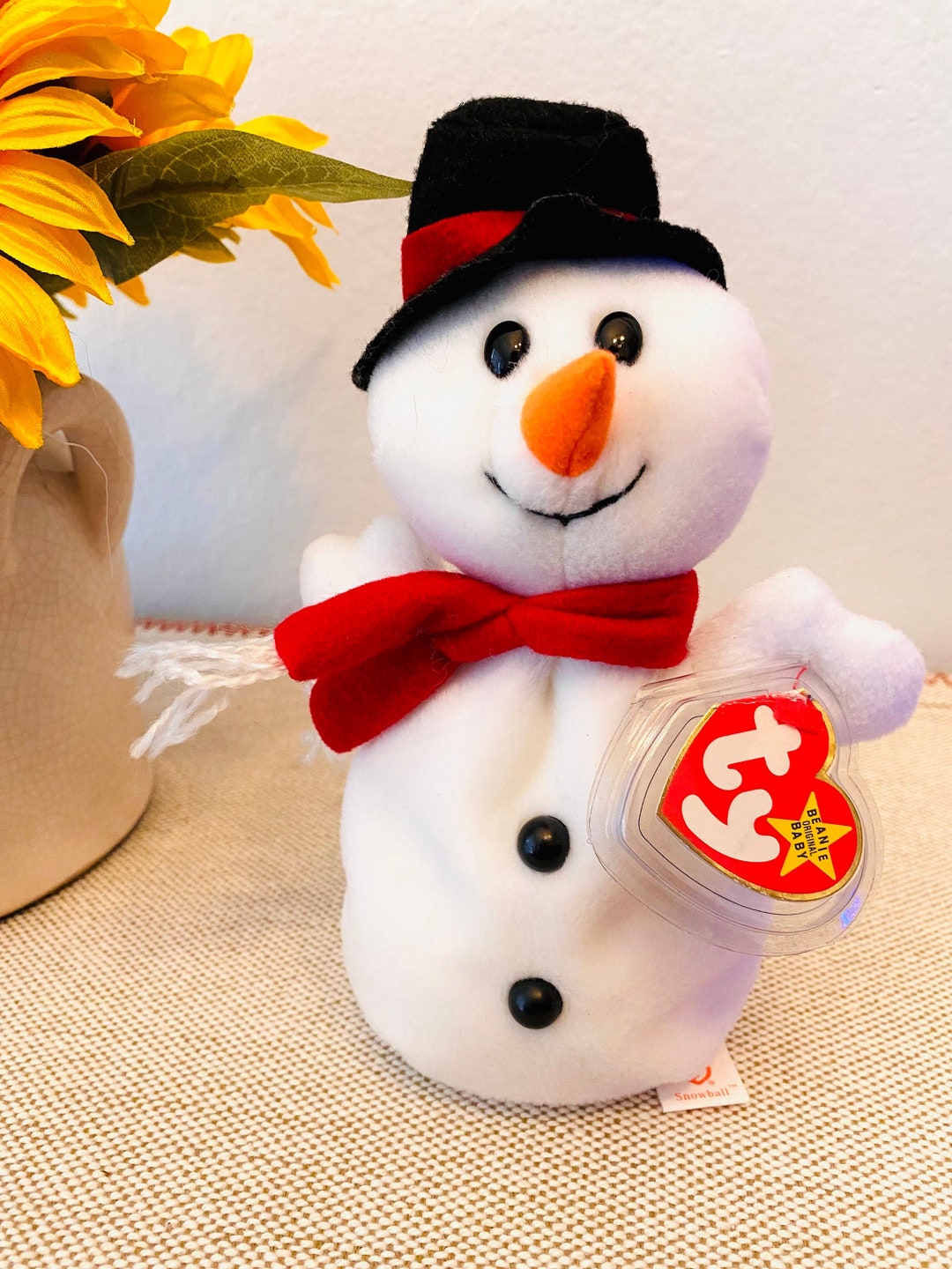 Vintage Snowball the Snowman Beanie Baby Mint Condition Tush and Swing ...