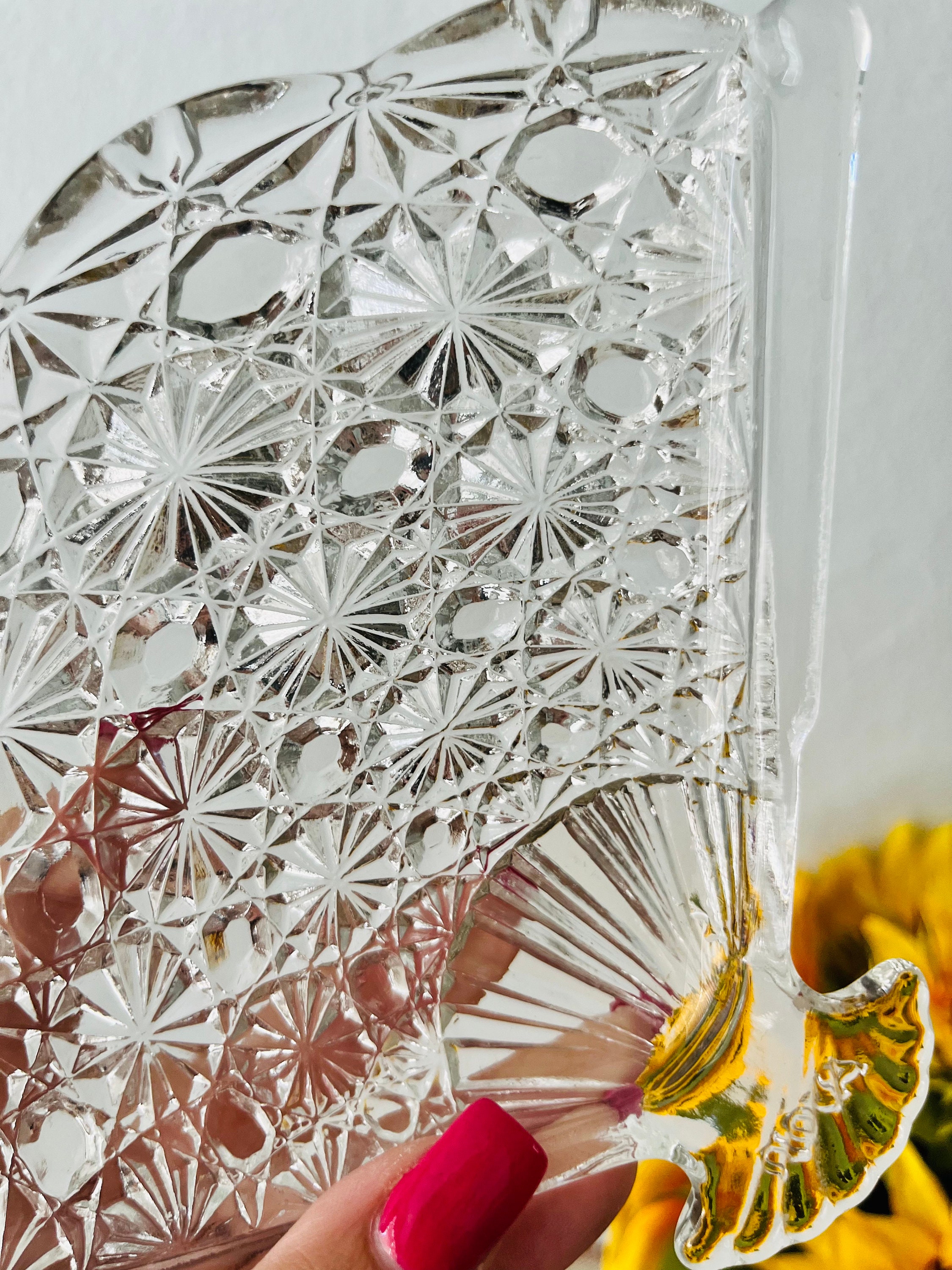 Vintage Avon Fan Clear Glass 8 Jewelry Holder Trinket - Etsy