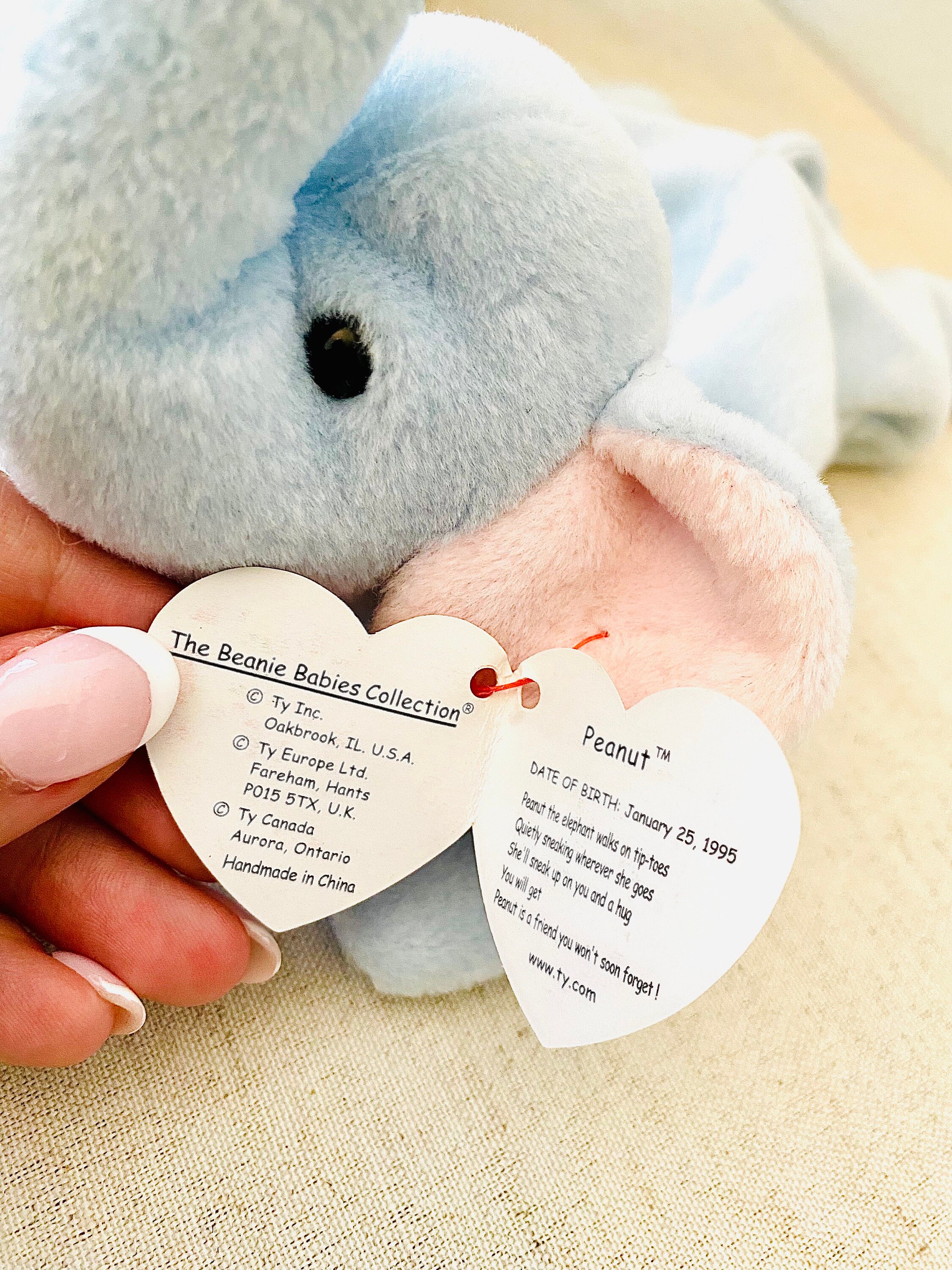 Vintage Beanie Baby Peanut the Elephant Light Blue Version | Etsy