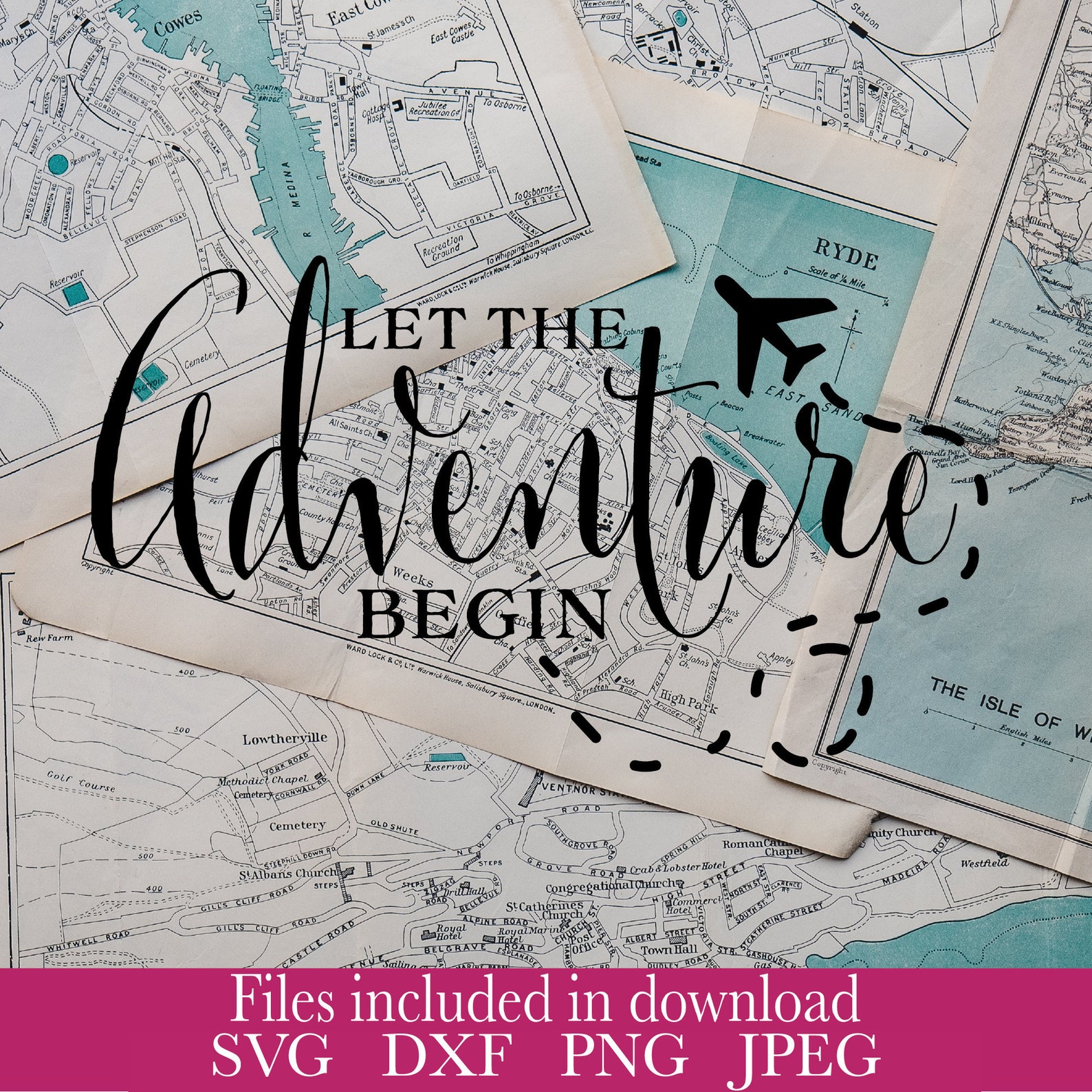 Adventure Quote Svg Instant Download | Let the Adventure Begin Decal ...