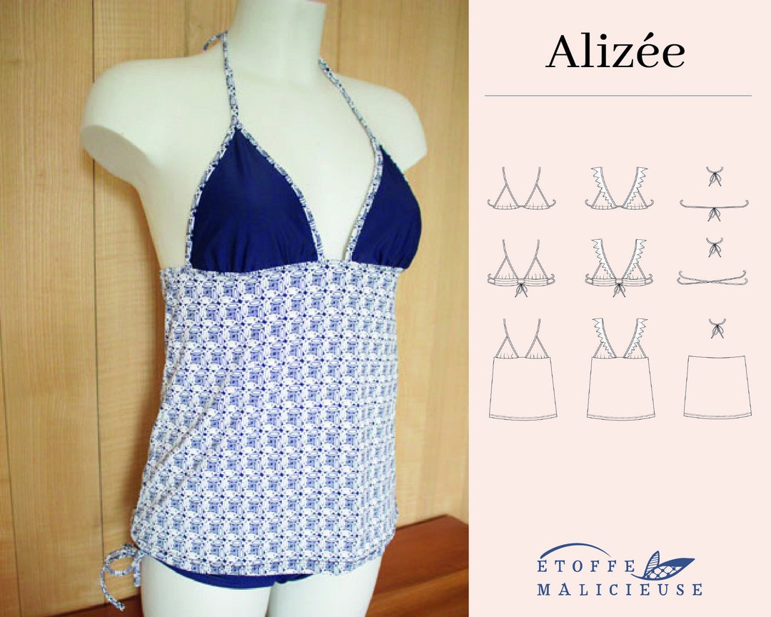 Sewing Pattern PDF, Alizée Tankini and Swimsuit Top (french) - Etsy