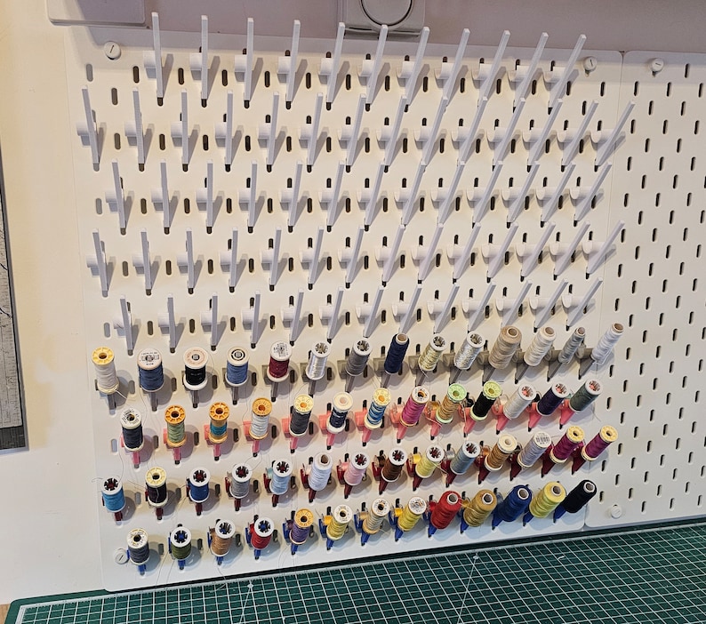 Thread Storage for IKEA Skadis Pegboard. Spool and Bobbin Storage ...