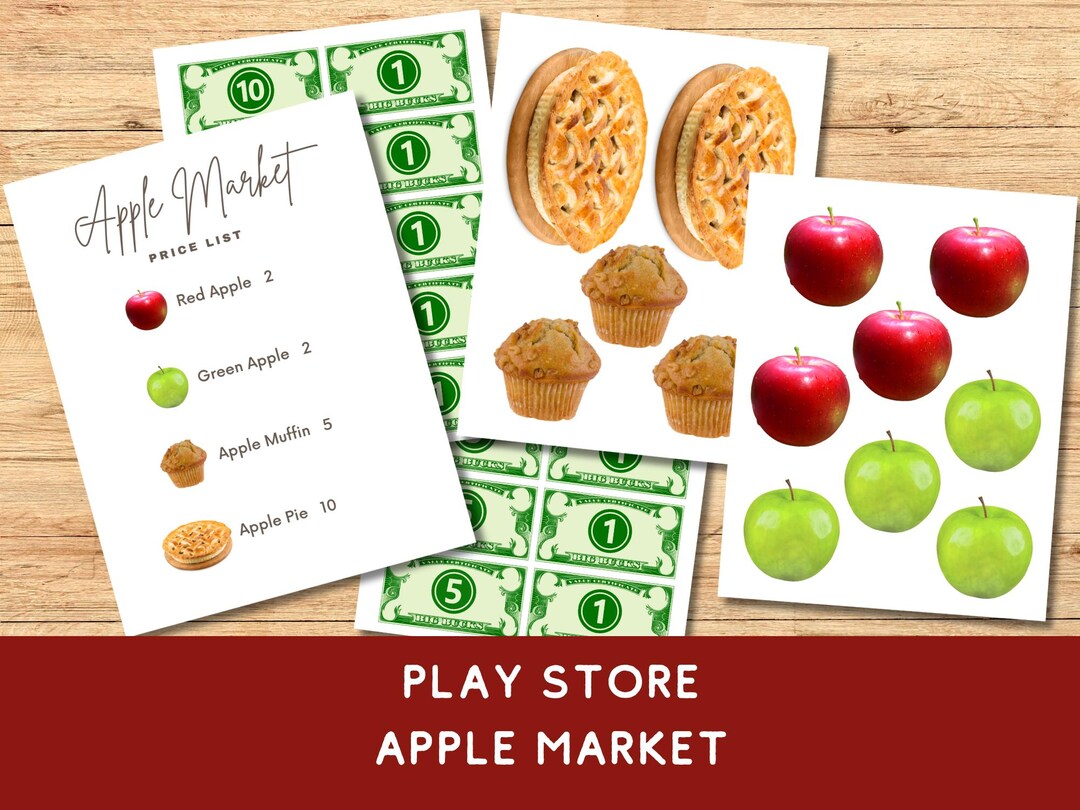 Apple Market Dramatic Play, Play Store Activity, Money Learning ...