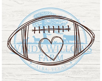 Distressed Football Heart-add Wording to Support Your Team PNG File ...