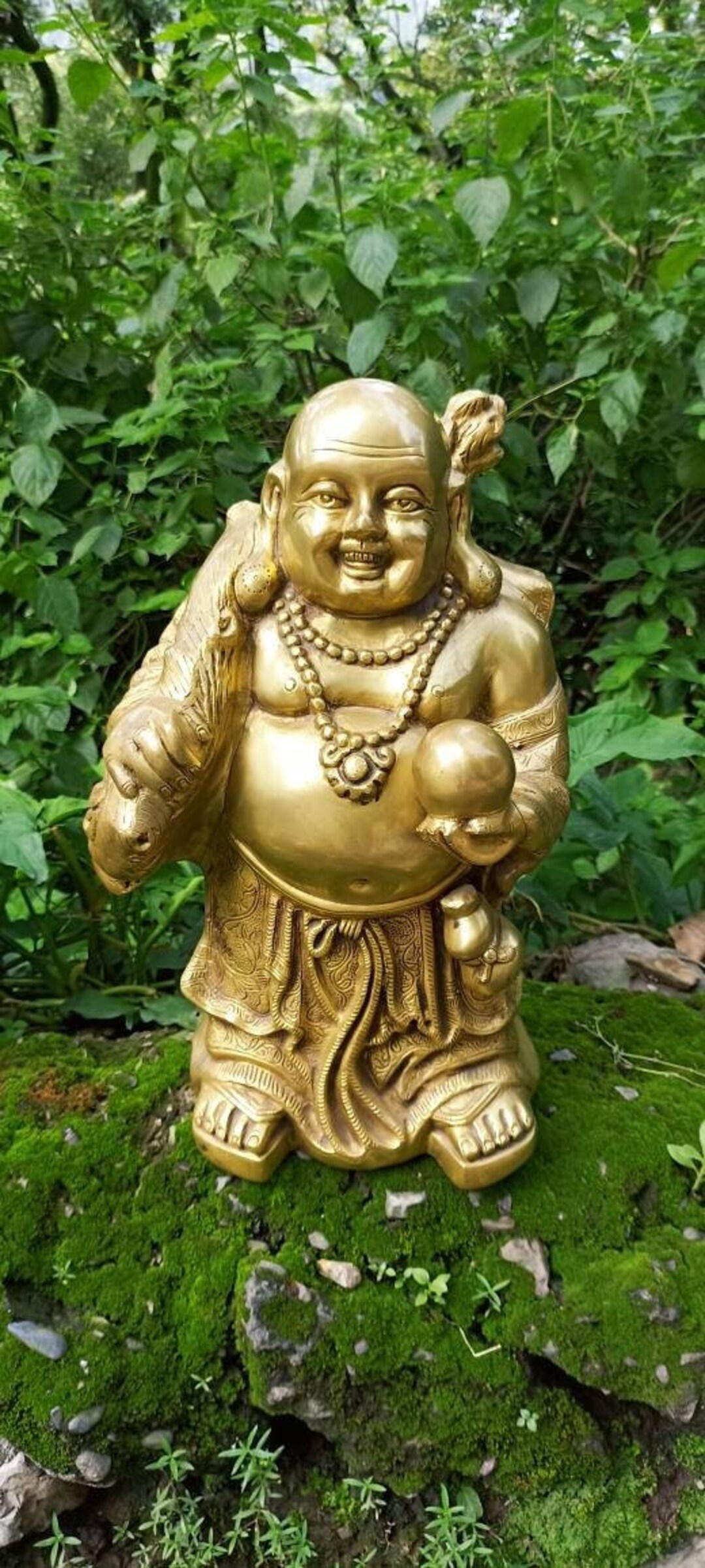 Laughing Buddha Statue 45.CM, Laugh Buddha, Smiling Buddha Brass, Smile ...