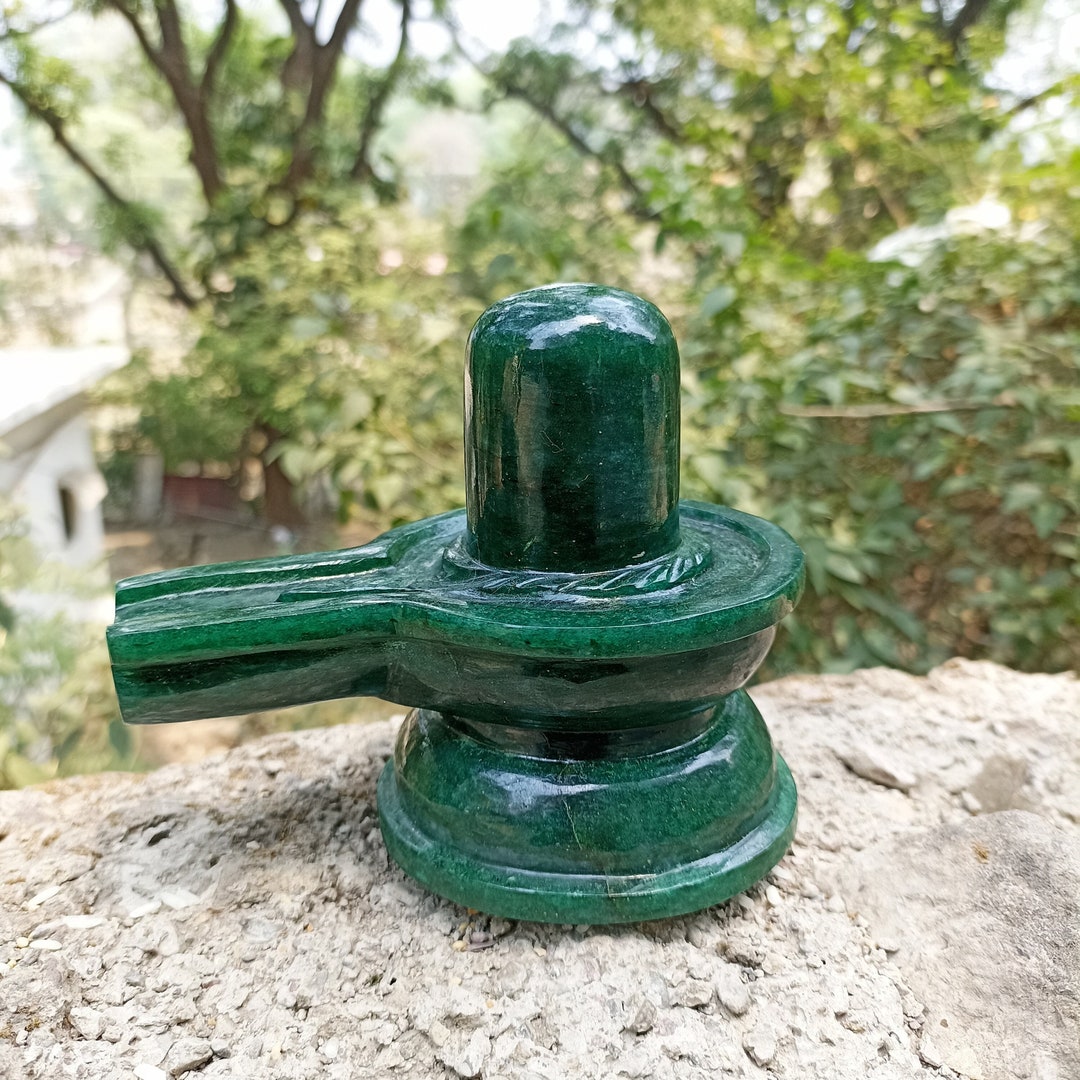 Jade Shivling, Crystal Shivling, Green Jade Shiva Lingam, Banlingam ...