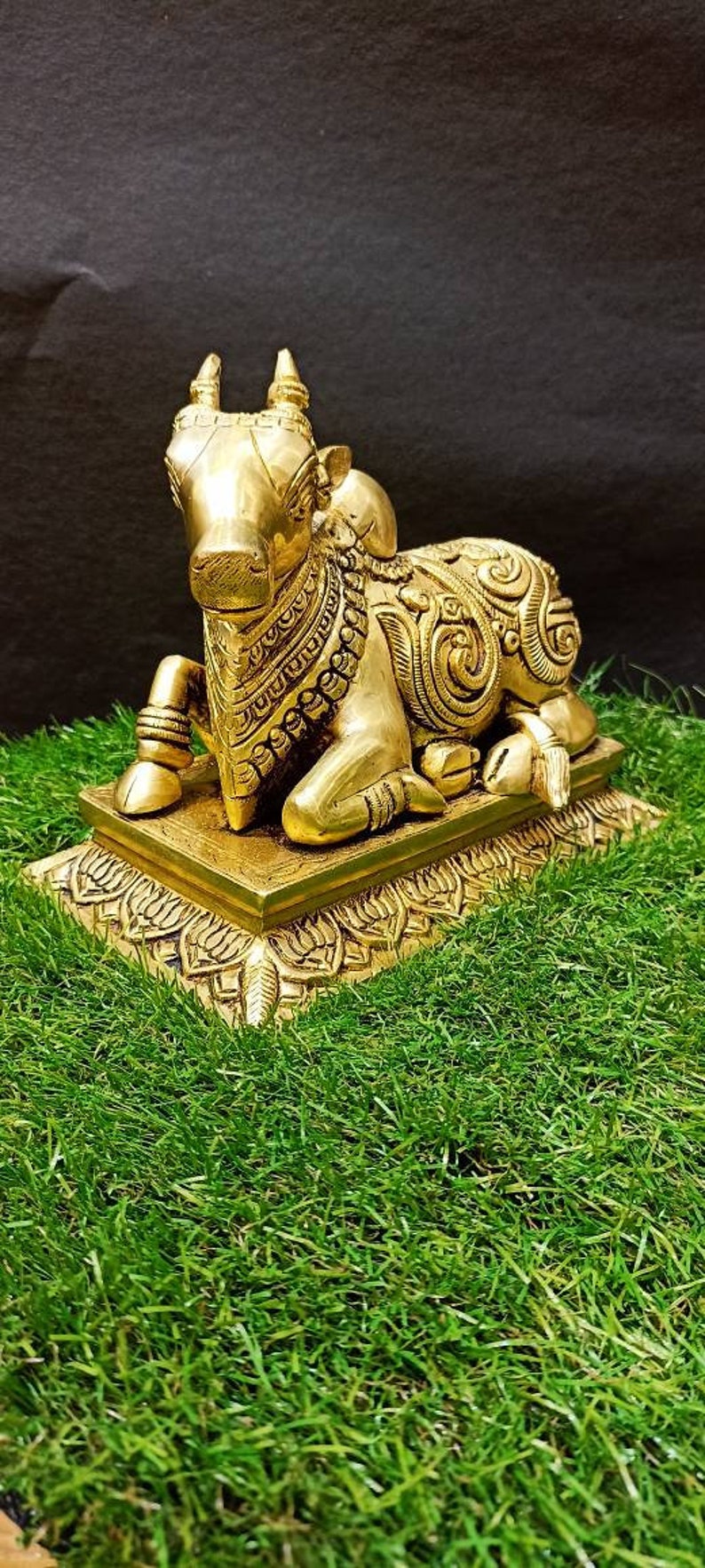 Sitting Nandi Statue in Brass 14.cm Brass Seated Nandi Idol - Etsy