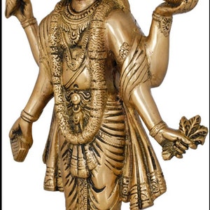 Lord Dhanvantari Statue-10 Inch Brass Dhanvanthri Statue, Dhanwantri ...