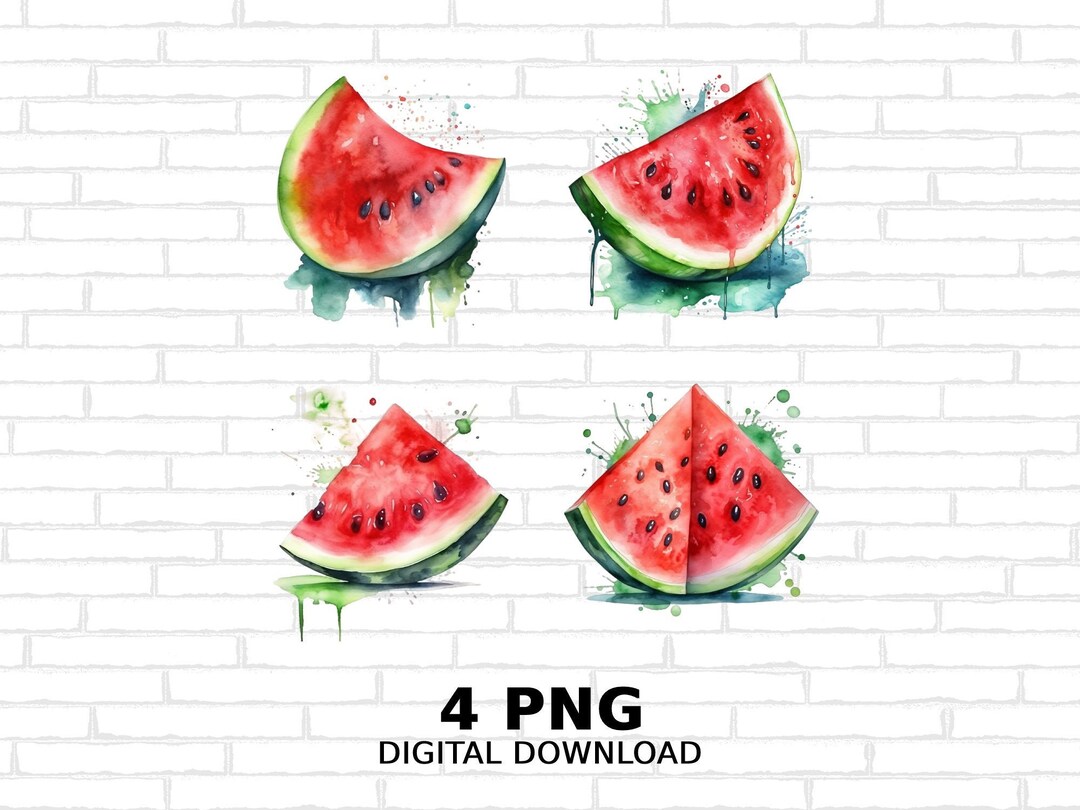 Watermelon Art Digital, Watermelon Print, Watermelon Gift, Fruit Art ...
