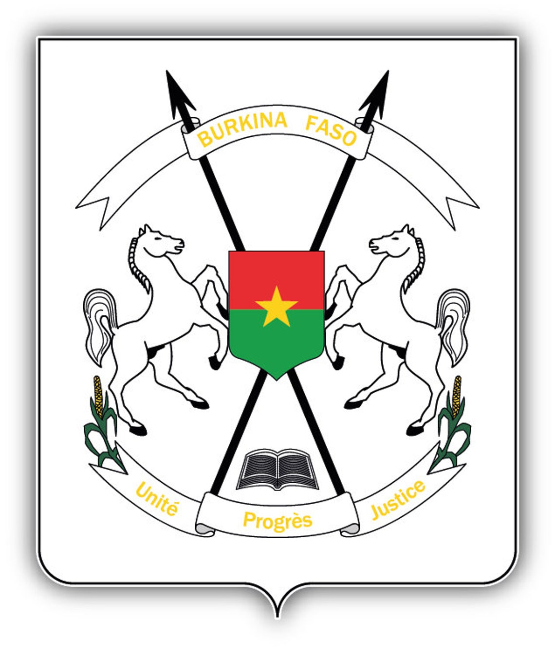 Burkina Faso Coat Of Arms Car Bumper Sticker Decal | Etsy