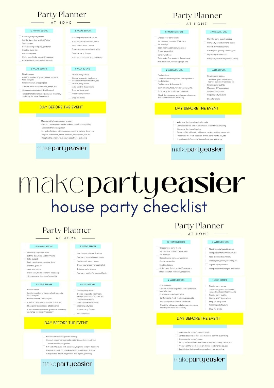 Printable Birthday Planner | House Party Planner | Make Party Easier ...