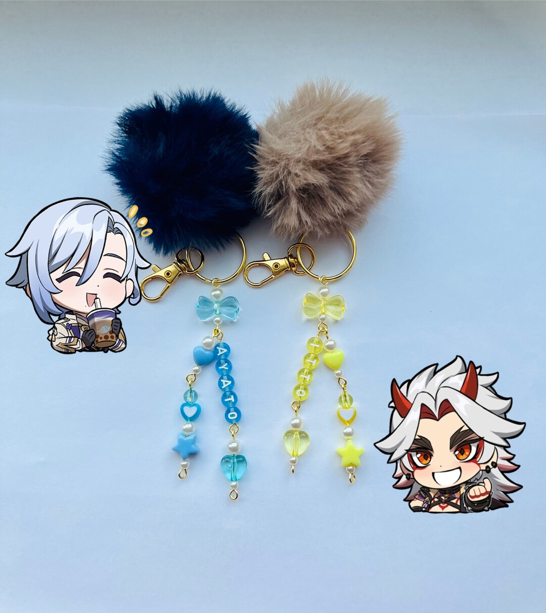 Genshin-inspired Keychain Ayato/itto Keychain Fanmade - Etsy