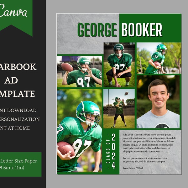 Senior Football Program Ad Templates - Etsy