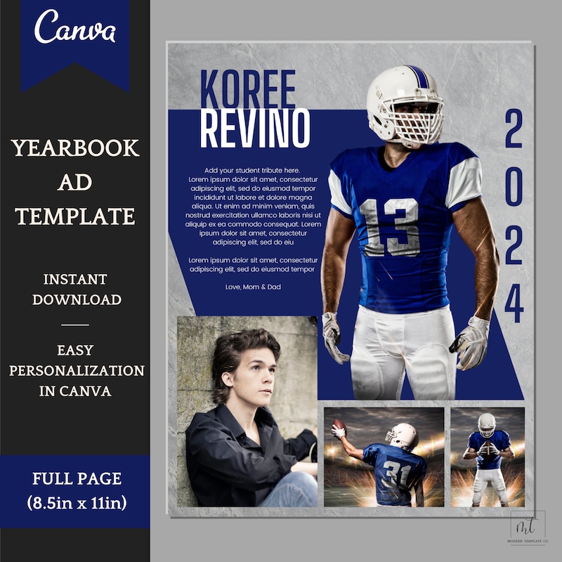 Football Program Ad Template - Etsy