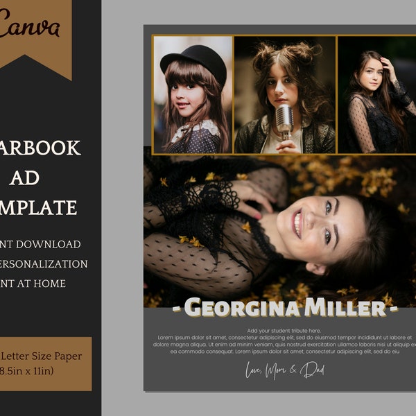 Yearbook Full Page Ad Canva - Etsy