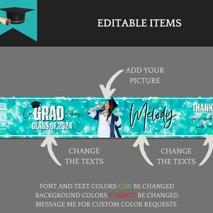 Teal Graduation Decorations Bundle for Girls and Boys, Chip Bag ...