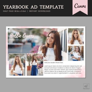 Senior Yearbook Ad Template - Editable Half Page Graduation ...