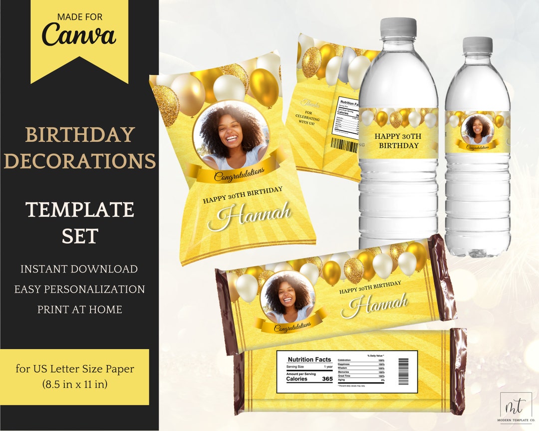 Summer Sun Birthday Decorations for Her - Printable Template Set: Chip ...