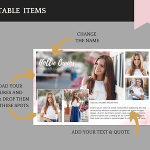 Senior Yearbook Ad Template - Editable Half Page Graduation ...