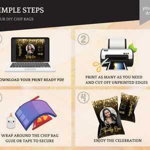 Birthday Decorations for Her in Gold Printable Template Set - Etsy