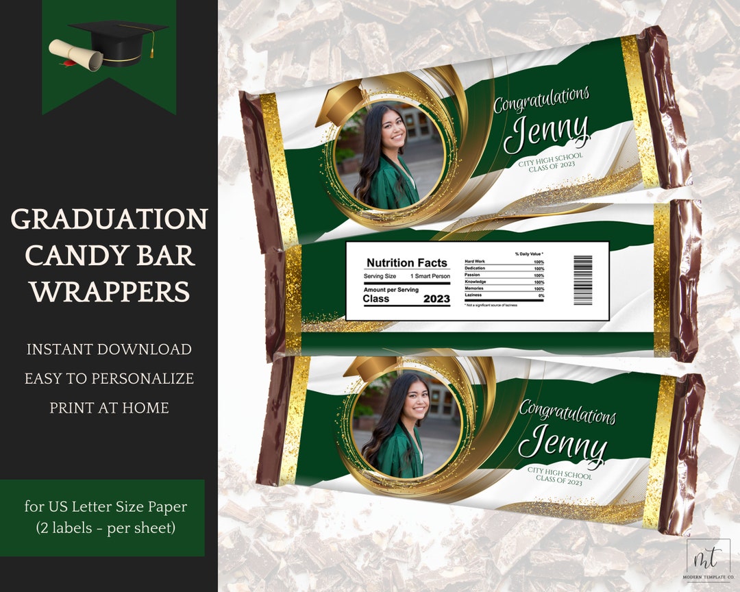 Graduation Candy Bar Template, Party Decorations for Class of 2023 ...