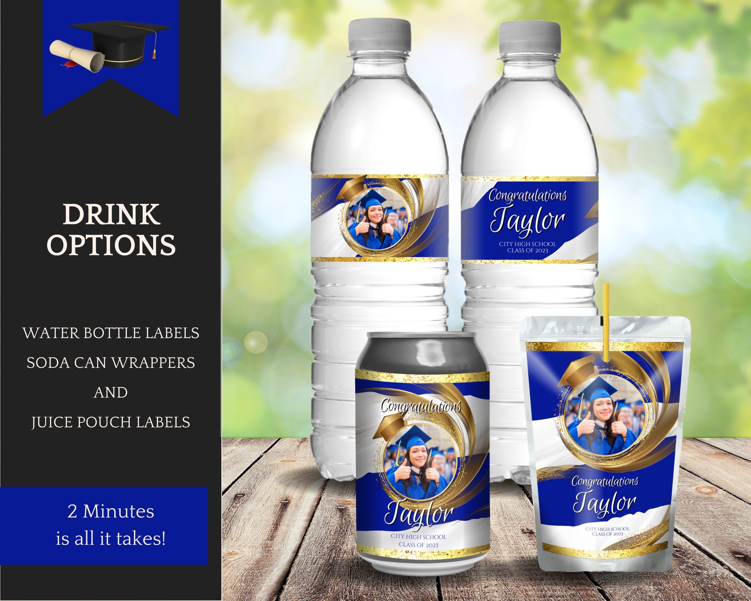 Royal Blue Graduation Decorations Mega Bundle 7 Templates for - Etsy