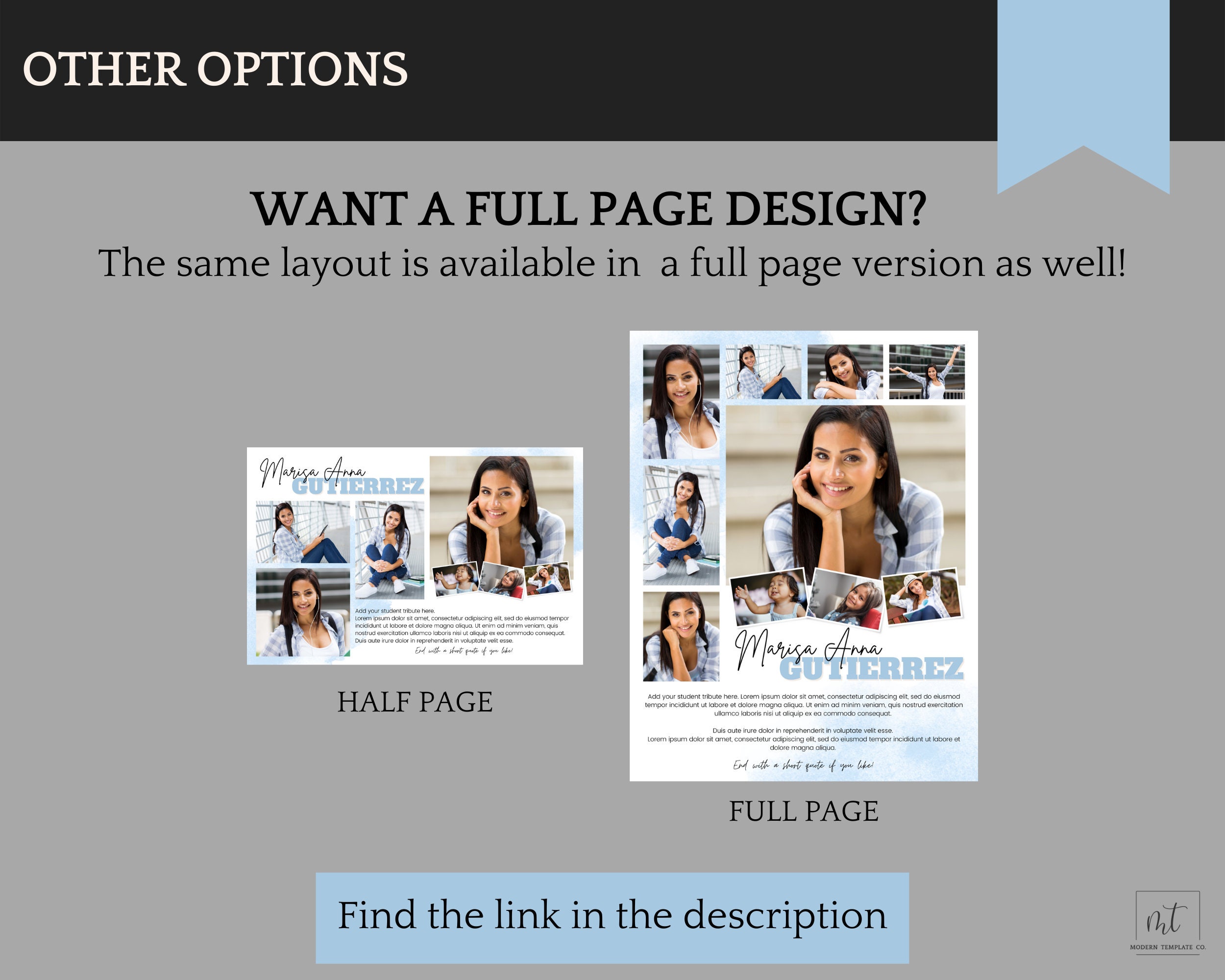 Senior Yearbook Ad Template Editable Half Page Graduation - Etsy