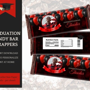 Graduation Decorations, Chip Bag Template, Candy Bars & Water Bottles ...