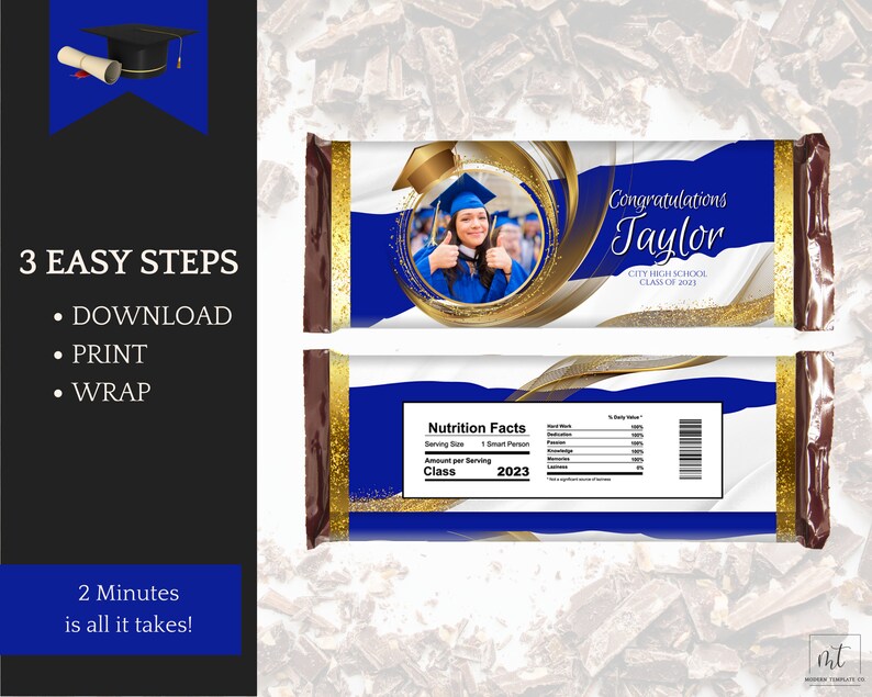 Graduation Candy Bar Template, Party Decorations for Class of 2025 ...