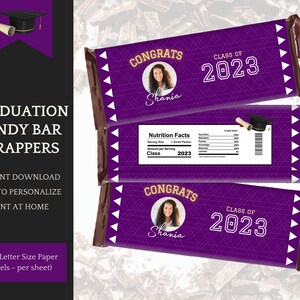 Graduation Decorations, Chip Bag Template, Candy Bars & Water Bottles ...