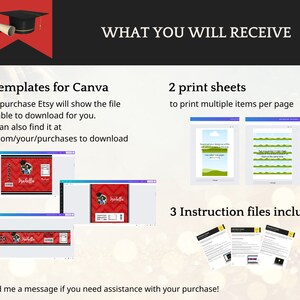 Red Graduation Decorations, Chip Bag Template, Candy Bars & Water ...