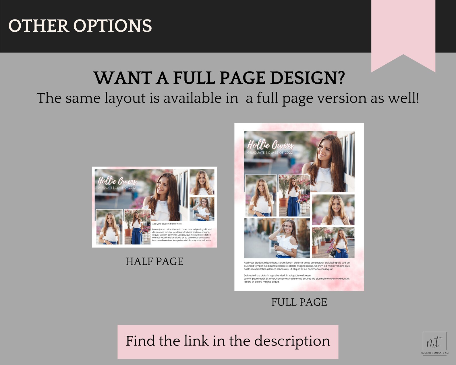 Senior Yearbook Ad Template Editable Half Page Graduation - Etsy