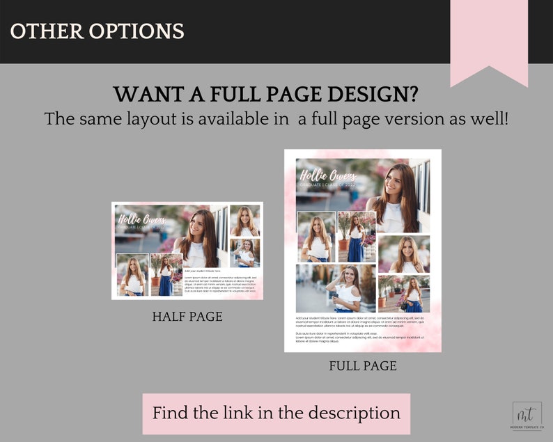 Senior Yearbook Ad Template Editable Half Page Graduation - Etsy